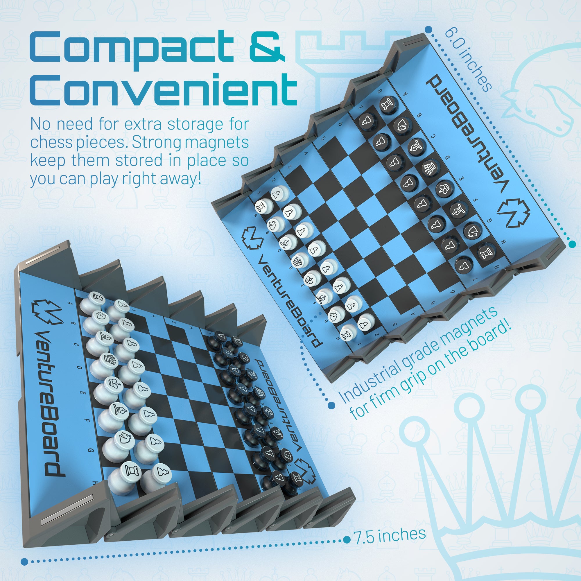 Mini Travel Chess Set - Portable Magnetic Board | Skye Edition ...
