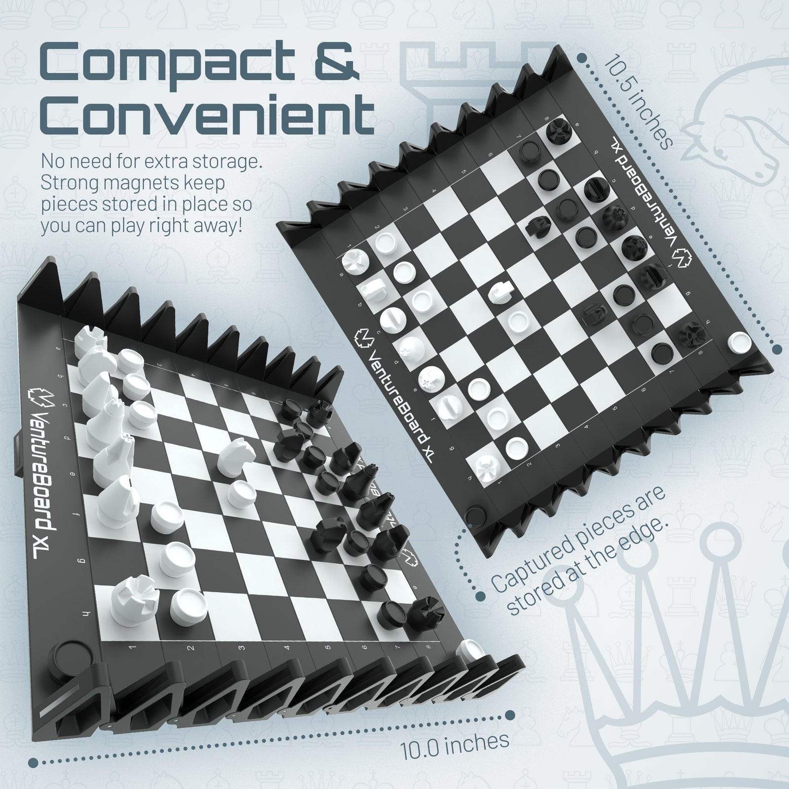 Magnetic Travel Chess Set – XL 10" Roll-Up Board Preserves Position ...